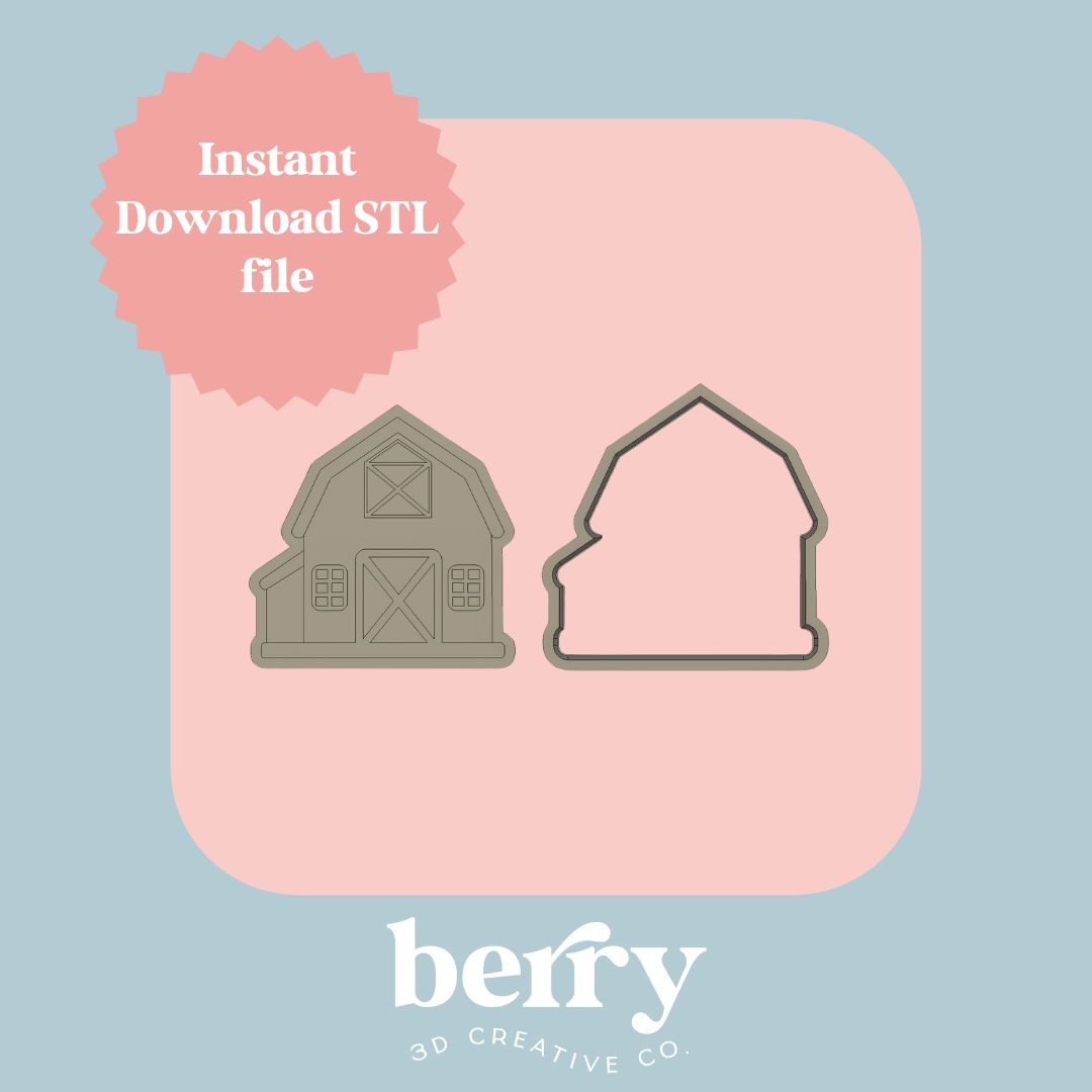 Barn House - Barn Yard collection Stamp and cutter STL file – Berry 3D ...