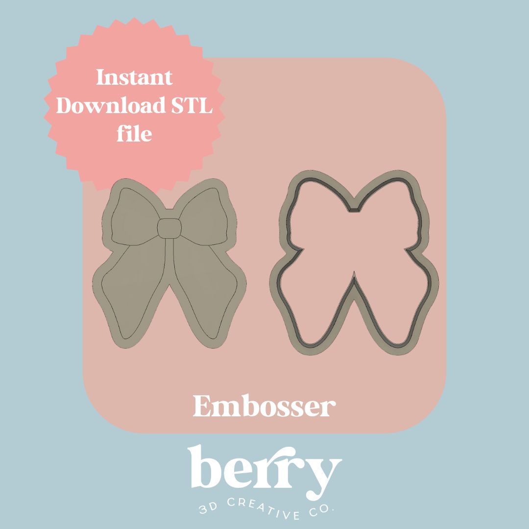 Bow cutter and Stamp stl file – Berry 3D Creative Co.