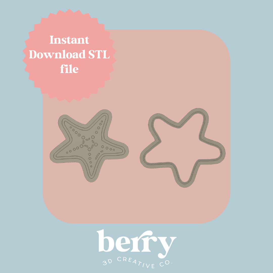 Starfish - Mermaid Collection Cutter and Stamp stl file – Berry 3D ...