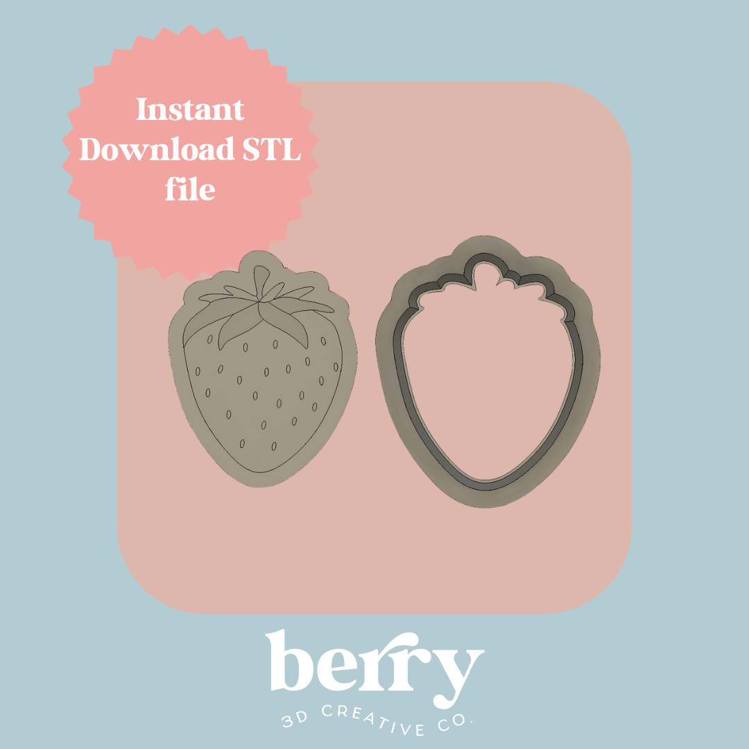 Strawberry cutter and Stamp stl file – Berry 3D Creative Co.