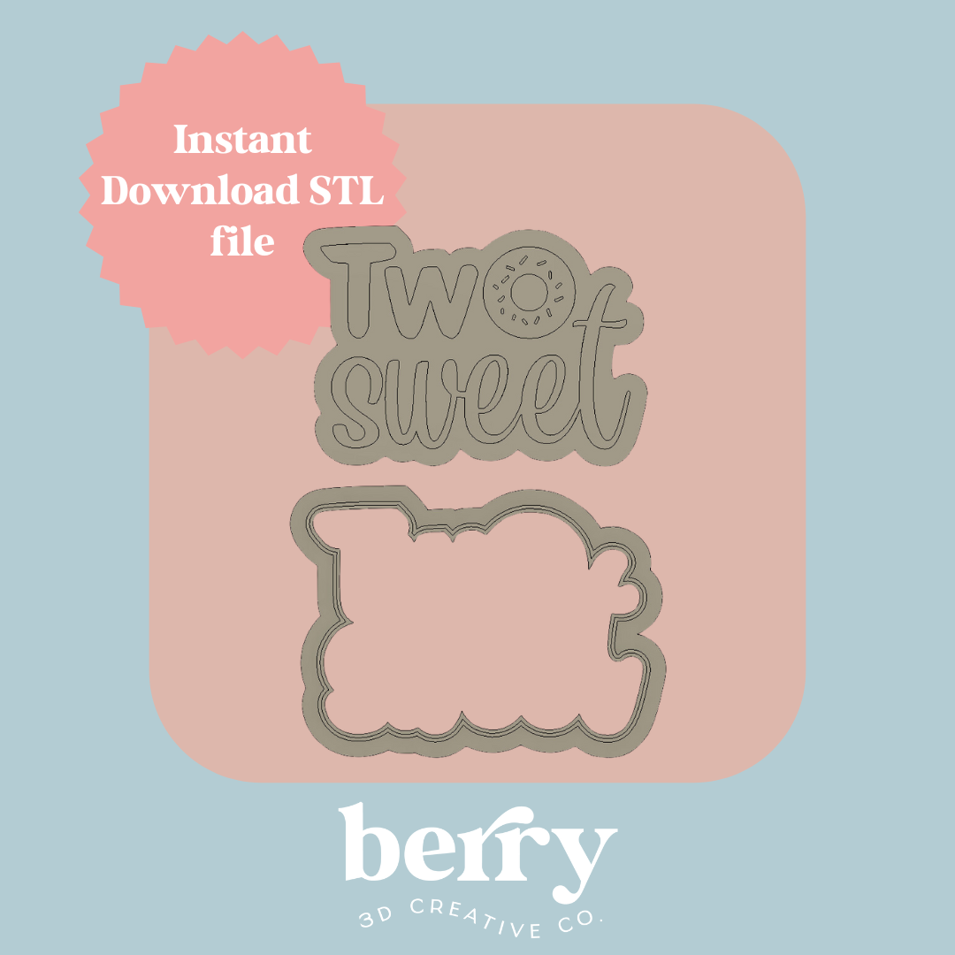 Two Sweet Cutter and Stamp STL file – Berry 3D Creative Co.