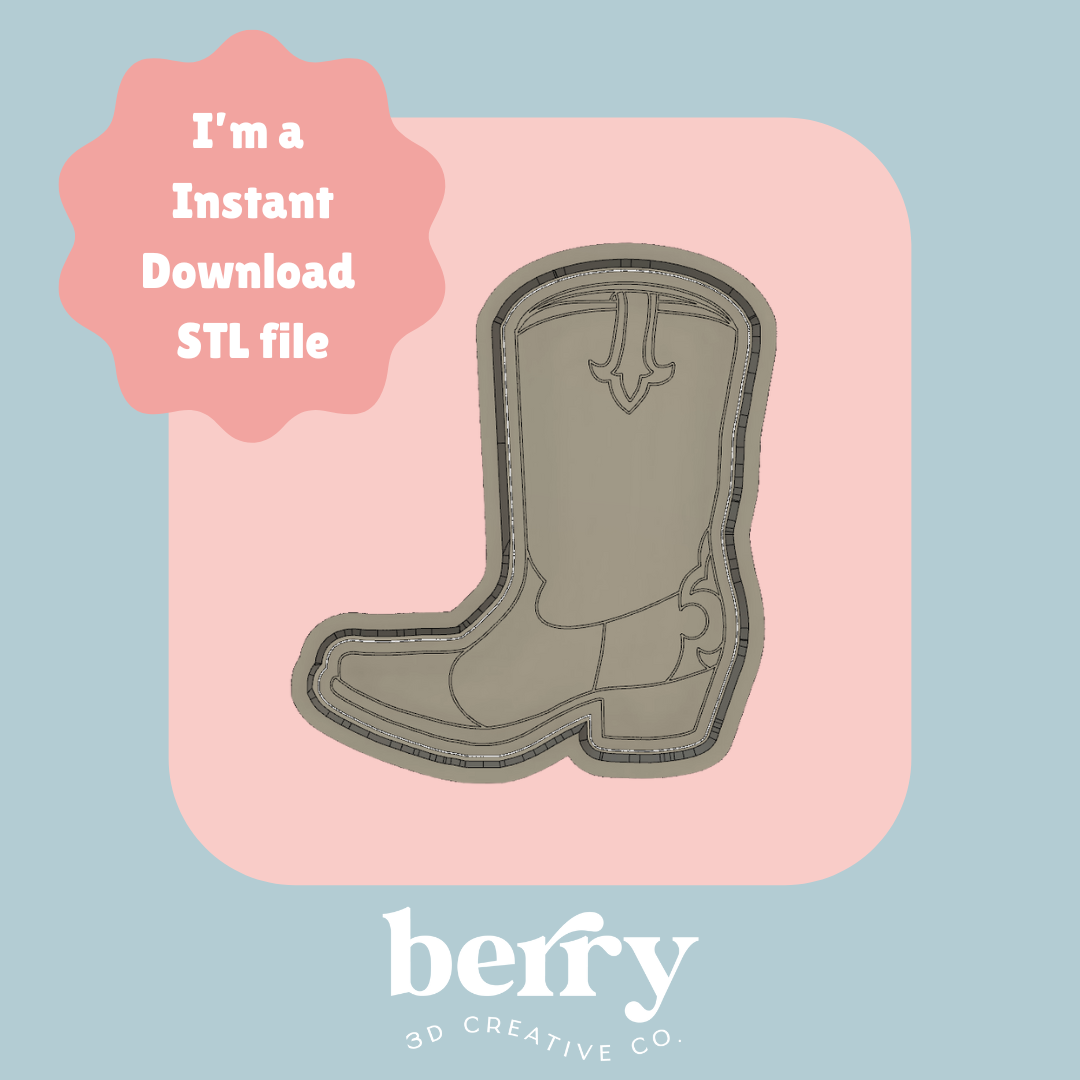 Cowboy boot Cutter and Stamp stl file – Berry 3D Creative Co.
