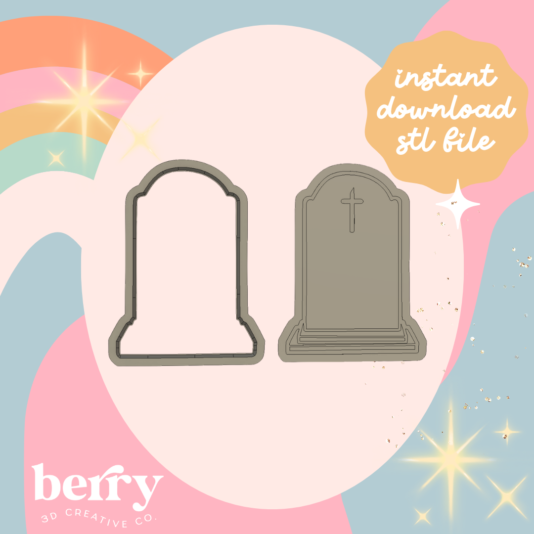 Blank Gravestone/ Headstone Cutter and Stamp stl file – Berry 3D ...
