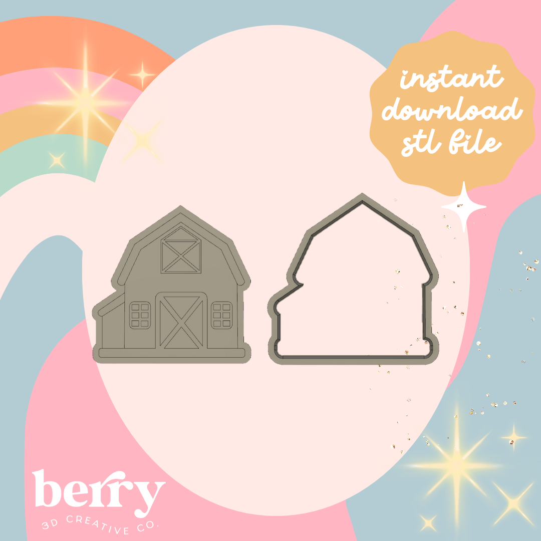 Barn House - Barn Yard collection Stamp and cutter STL file – Berry 3D ...