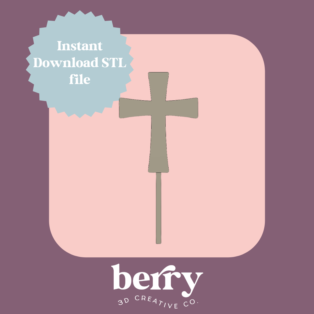 Cross Christening Cake Topper STL FILE – Berry 3D Creative Co.