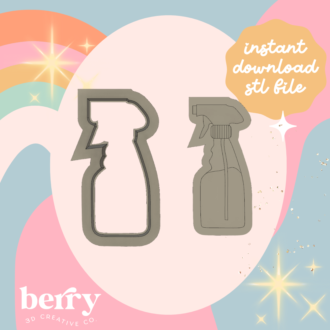 Spray Bottle stamp Cutter & Stamp stl file – Berry 3D Creative Co.