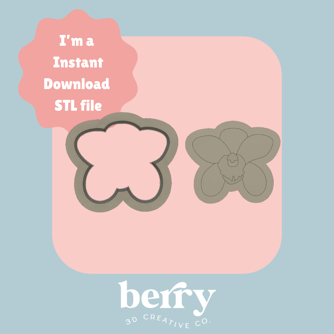 Large Orchid Flower Head Cutter and Stamp stl file – Berry 3D Creative Co.