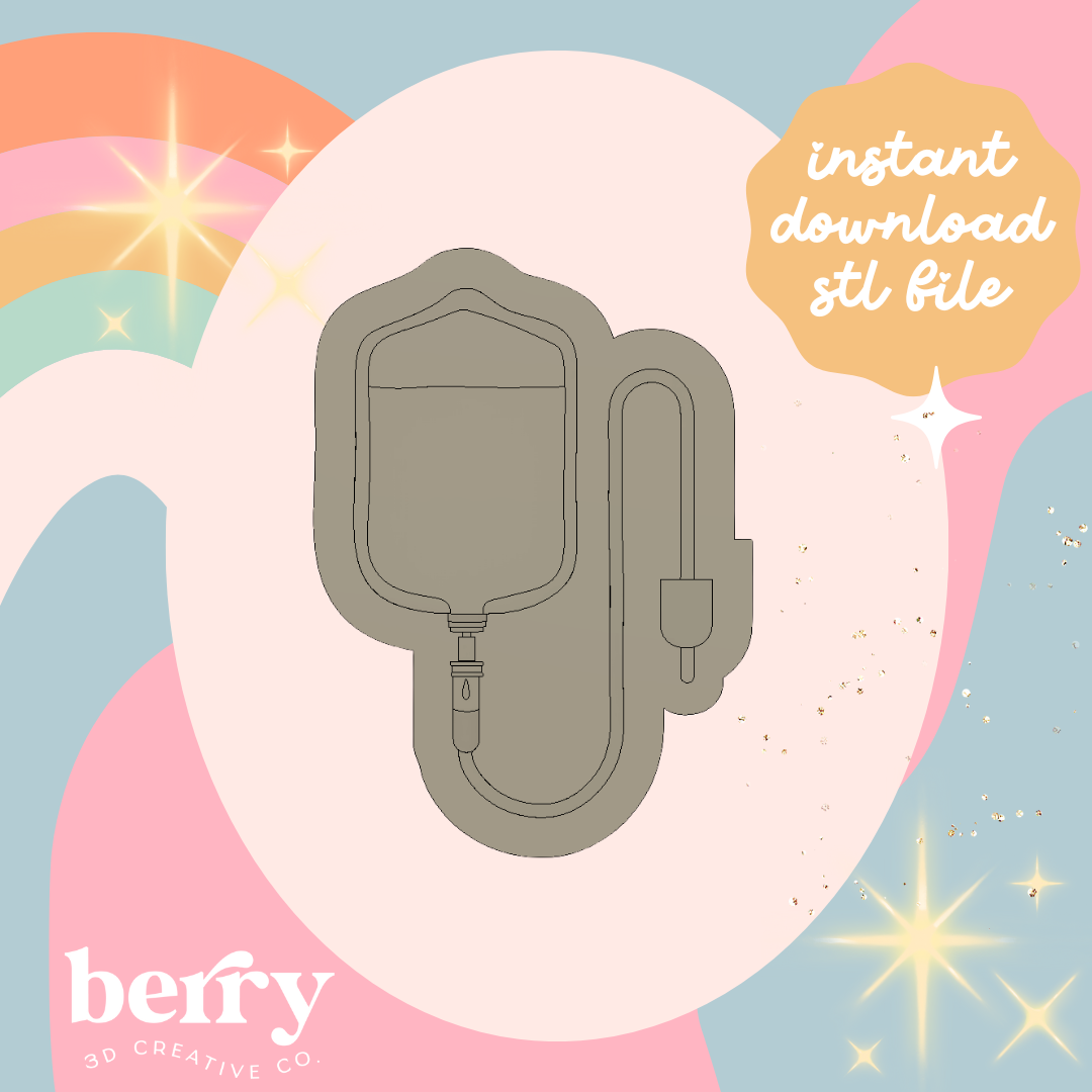 IV Drip/ IV Bag Stamp and cutter STL file – Berry 3D Creative Co.