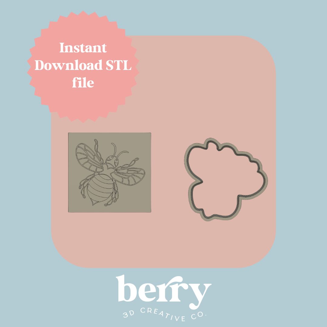 Bee- Detailed Cutter and Stamp stl file – Berry 3D Creative Co.