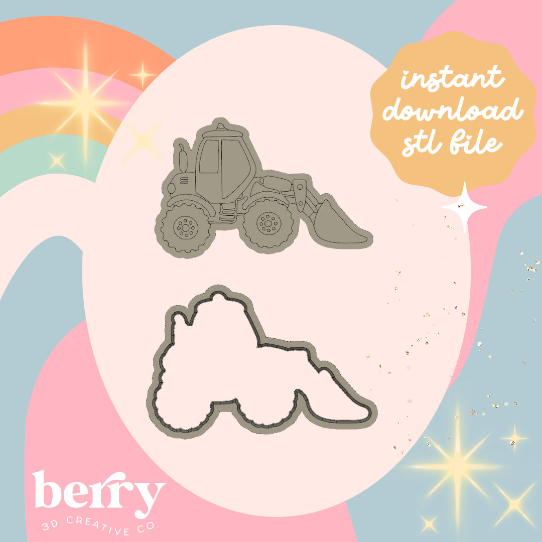 Loader Cookie Cutter and Stamp stl file – Berry 3D Creative Co.