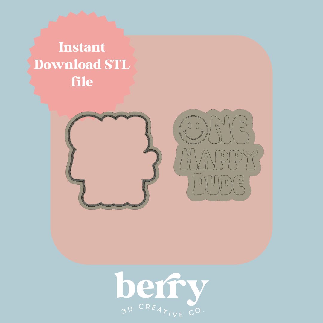 One Happy Dude Cutter and Stamp stl file – Berry 3D Creative Co.