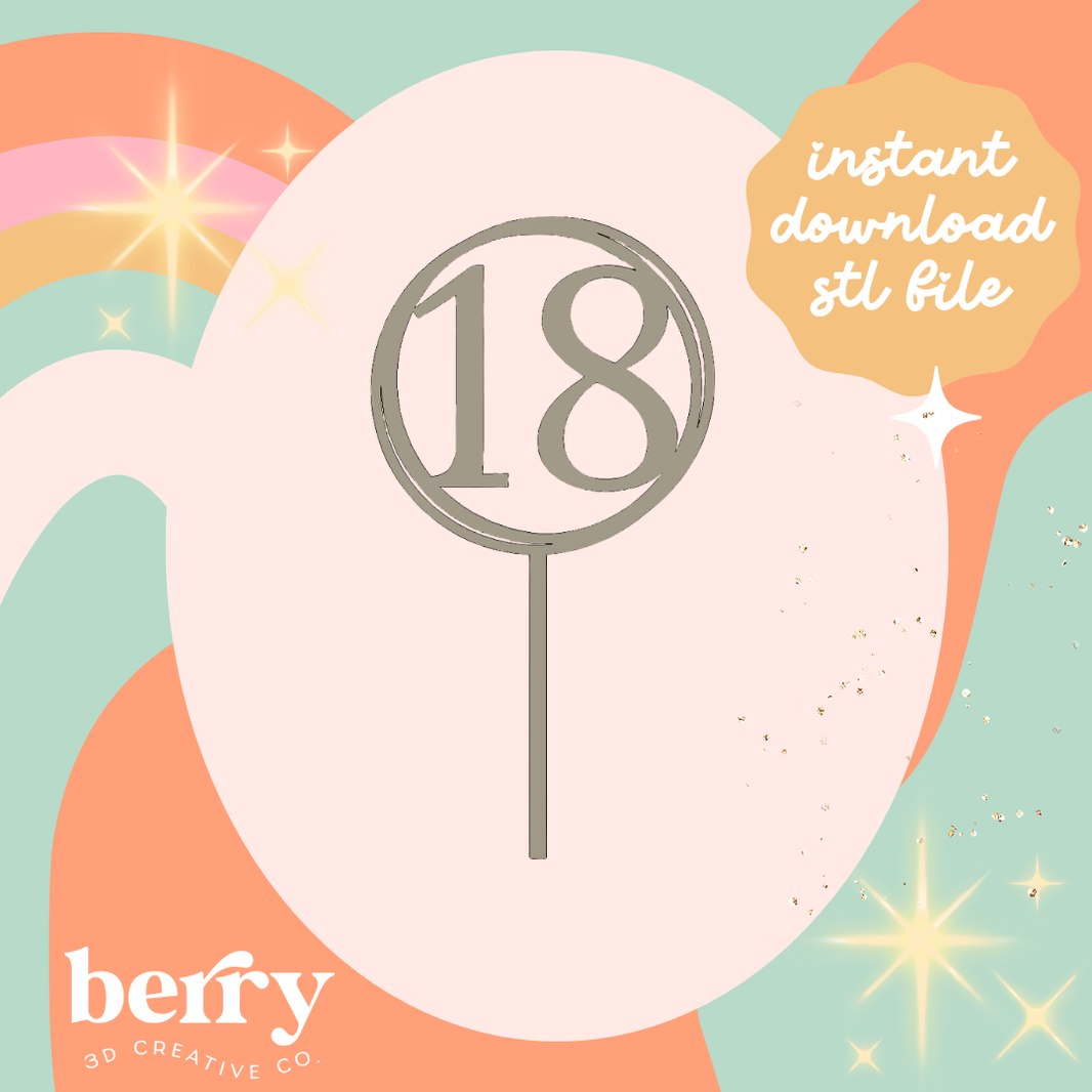 Cake Topper STL File – Berry 3D Creative Co.