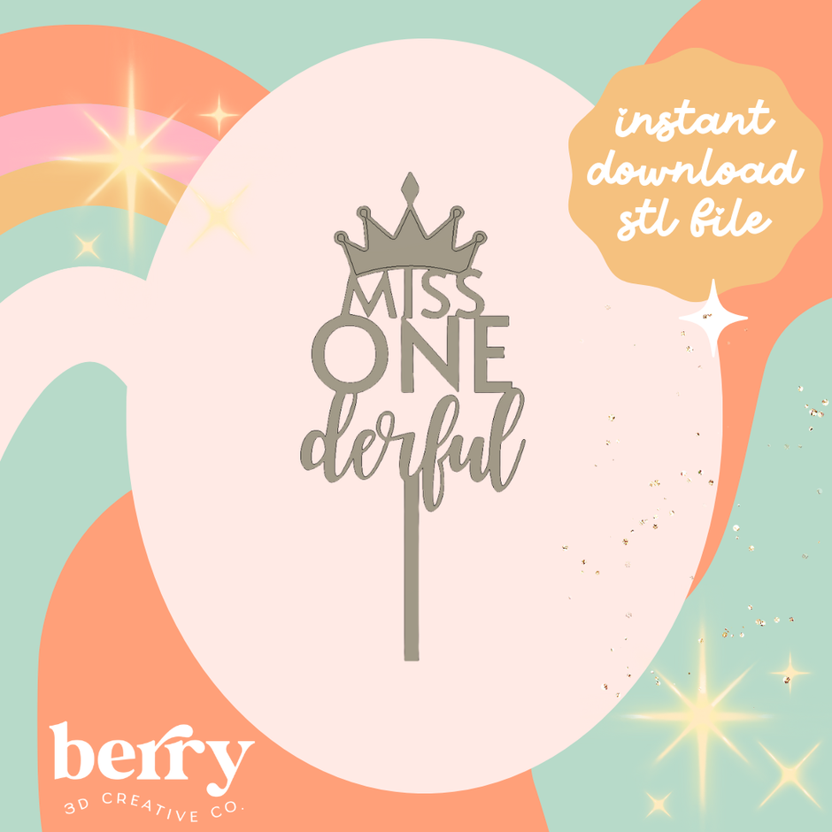 Cake Topper STL File – Berry 3D Creative Co.