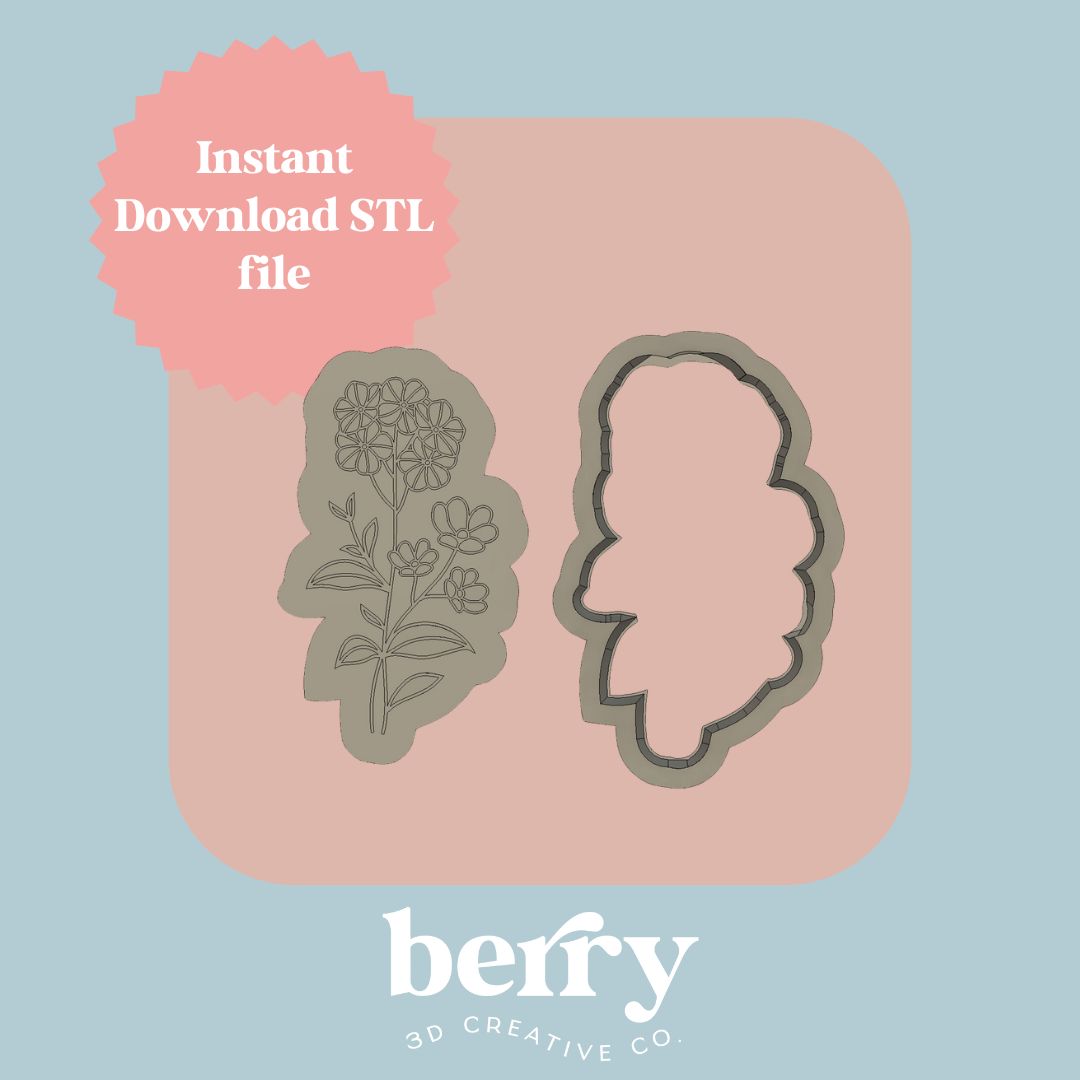 Wild Flowers Cutter and Stamp stl file – Berry 3D Creative Co.