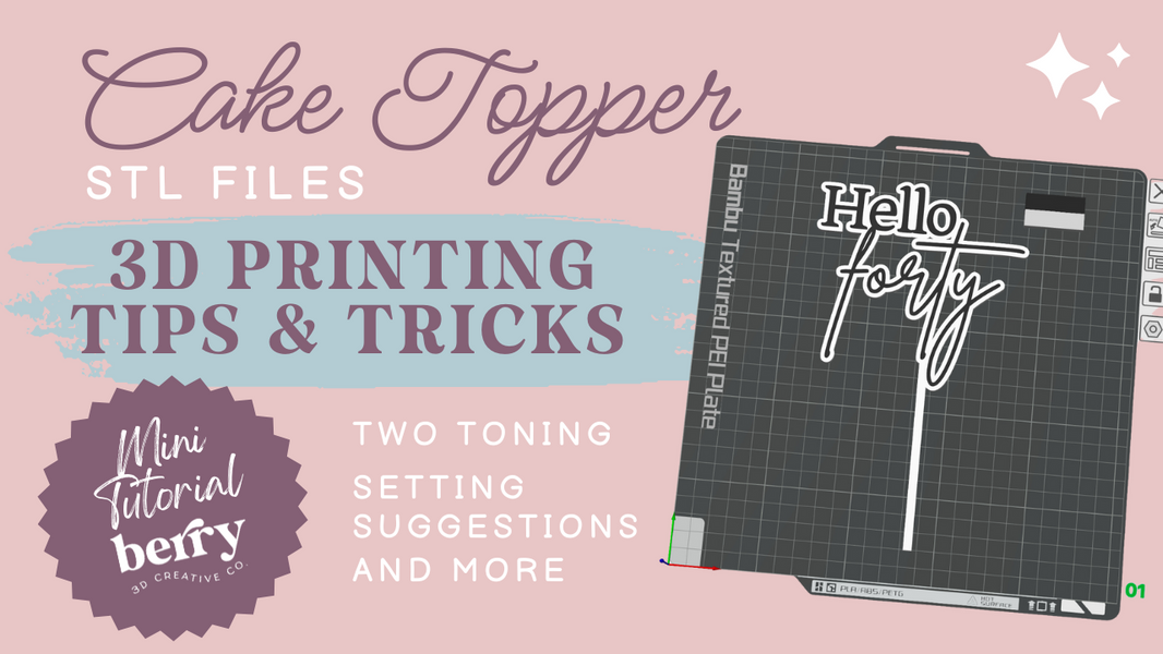Cake Topper STL File – Berry 3D Creative Co.