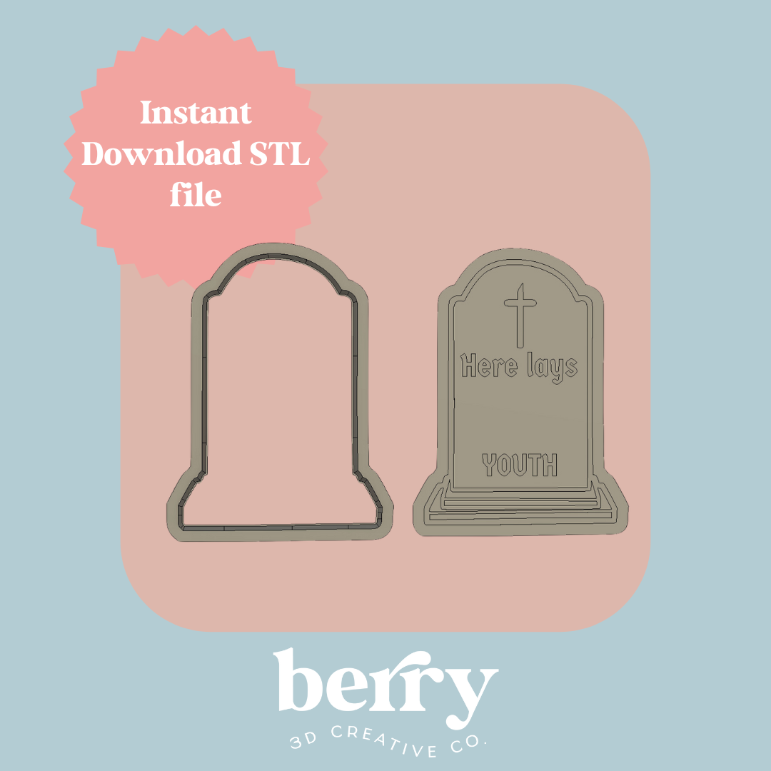 Here lays _____ (custom/blank) youth Cutter and Stamp stl file – Berry ...
