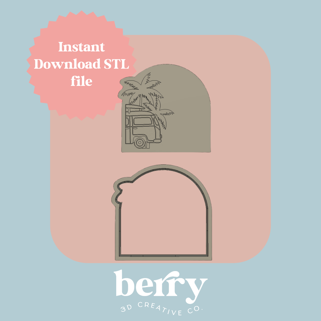 Arch Palms and Kombi van Cutter and Stamp stl file – Berry 3D Creative Co.