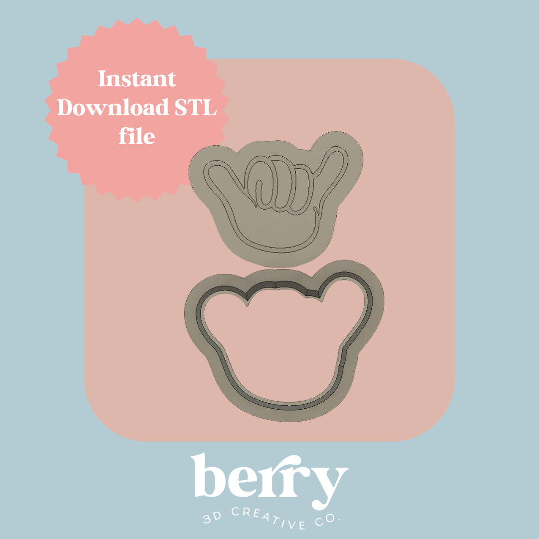 Shaka Hand Cutter and Stamp stl file – Berry 3D Creative Co.