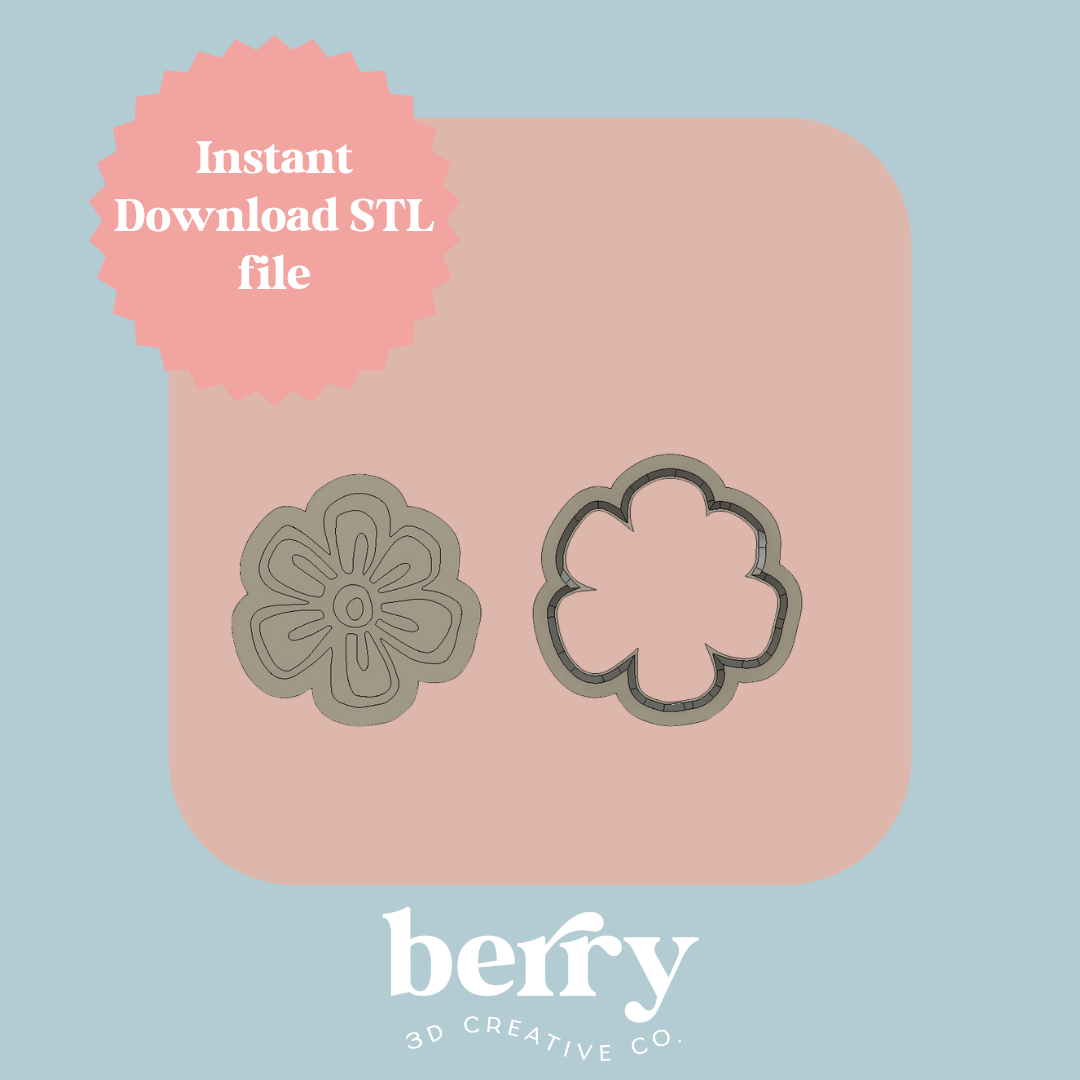 Mini Flower 2 Cutter and Stamp stl file – Berry 3D Creative Co.