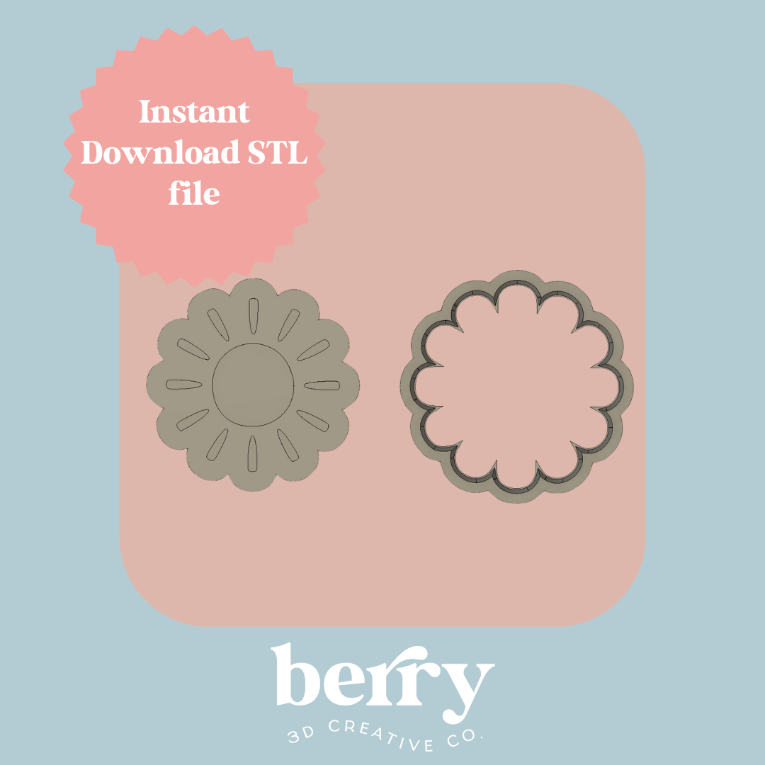 Sun with wavy edge Cutter and Stamp stl file – Berry 3D Creative Co.