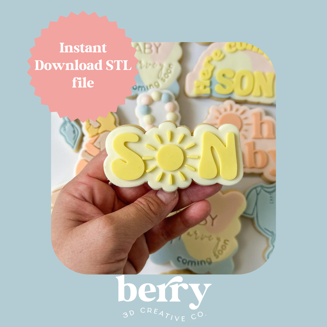 Son with O as a sun Cookie Cutter and Stamp stl file – Berry 3D ...