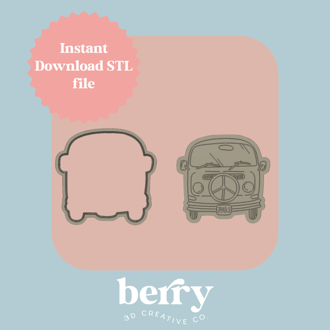 Kombi Van Cutter and Stamp stl file – Berry 3D Creative Co.