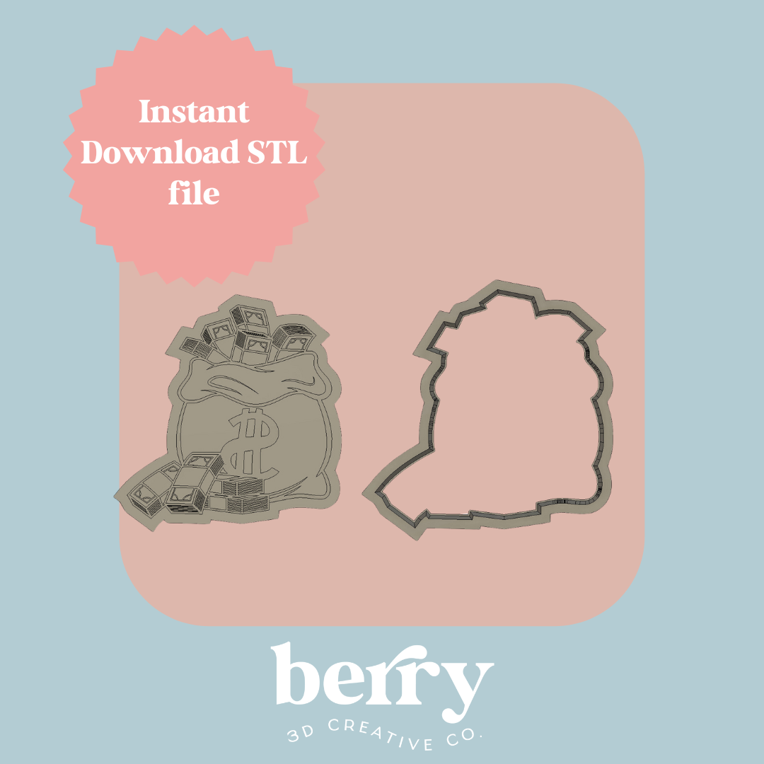 Moneybags cutter and Stamp stl file – Berry 3D Creative Co.