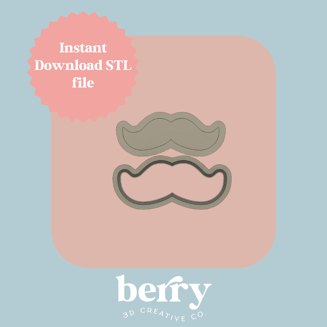 Moustache cutter and Stamp stl file – Berry 3D Creative Co.