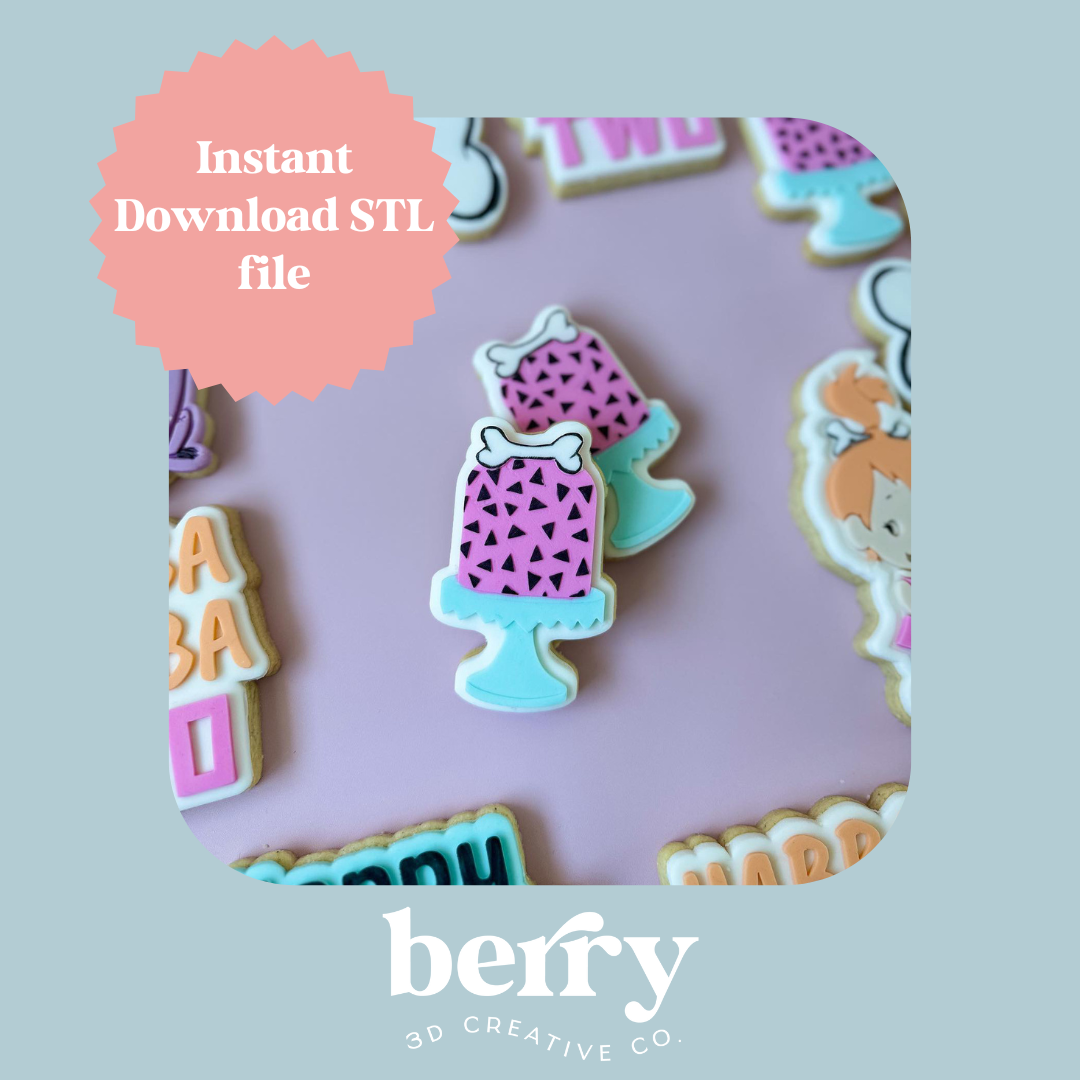 Yabba Dabba Doo Cake Cookie Cutter and Stamp stl file – Berry 3D ...